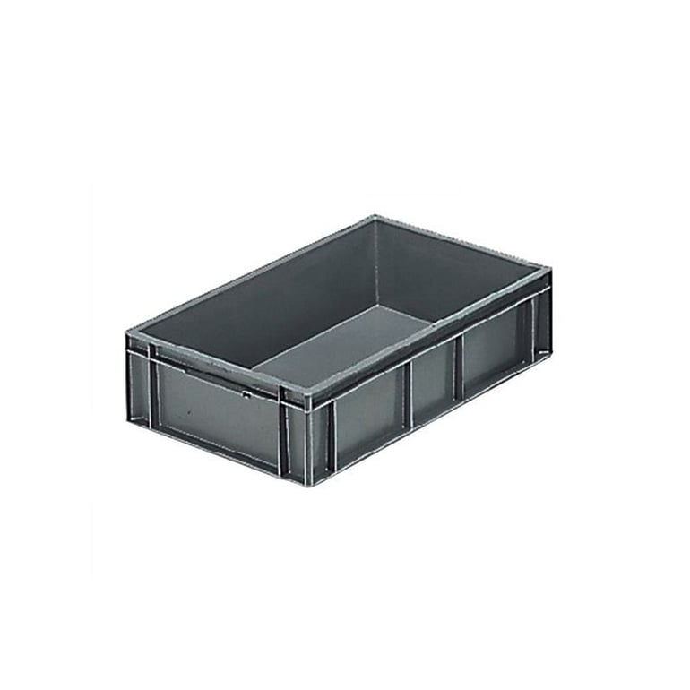 Euro box, solid, 600x400x150 mm, 28 L, grey | AJ Products UK