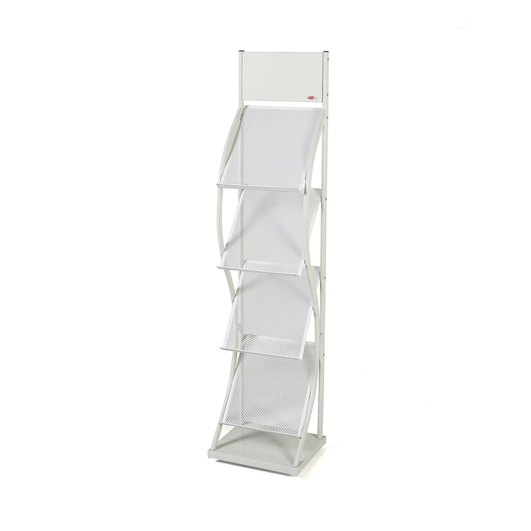 Wave leaflet rack, 4 x A4, grey | AJ Products IE
