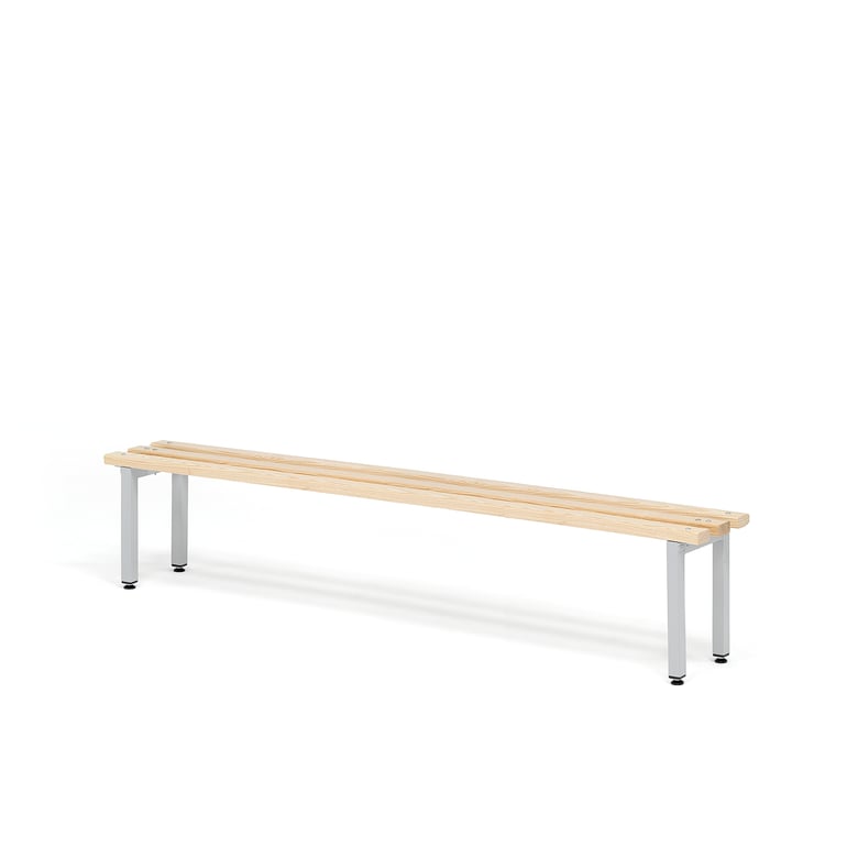 Changing room bench ELITE, 1500x300x390 mm, beech, grey | AJ Products UK