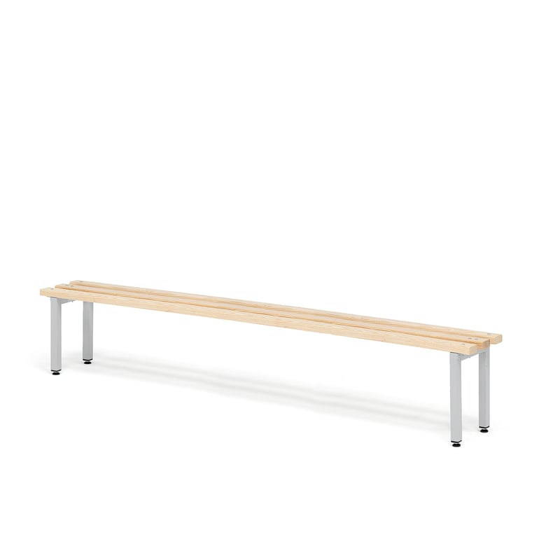 Changing room bench ELITE, 1800x300x390 mm, beech, grey | AJ Products UK