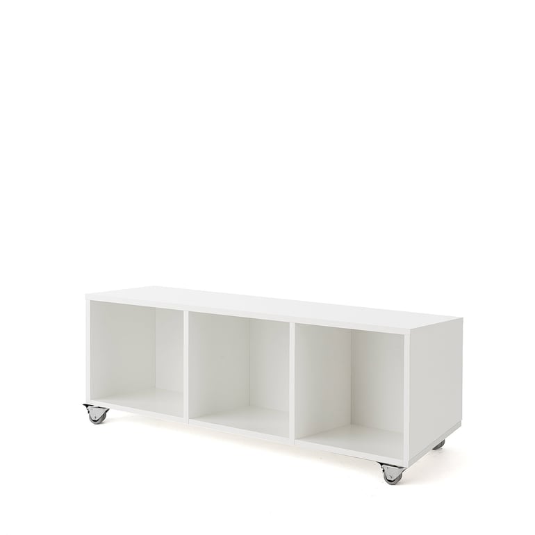 Hylleseksjon RAK med hjul, 3 rom, hvit | AJ Produkter