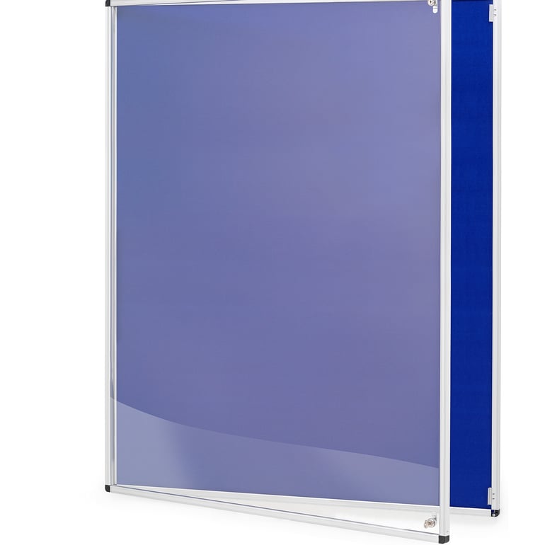 Tamperproof noticeboard, 900x1200 mm, dark blue | AJ Products UK