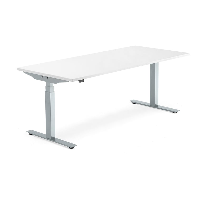 Standing desk MODULUS, 1800x800 mm, silver frame, white | AJ Products IE