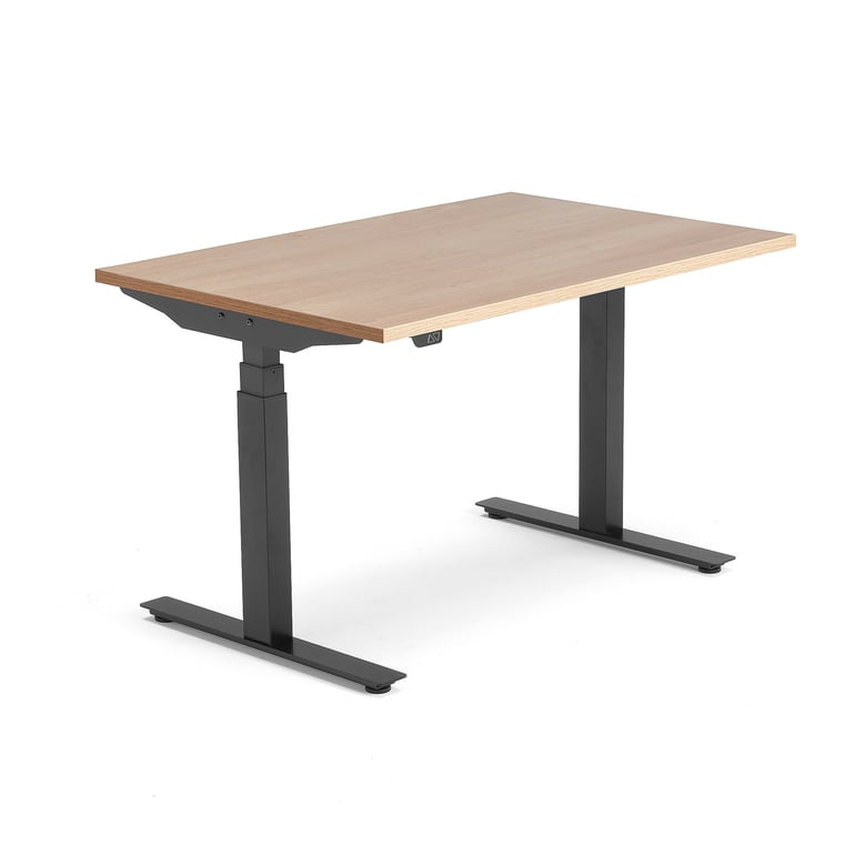 Standing desk MODULUS SMART, 1200x800 mm, black, oak | AJ Products UK