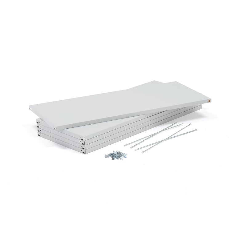 Hyllplan till hyllställ MIX, 1300x500 mm, 5-pack, ljusgrå | AJ Produkter
