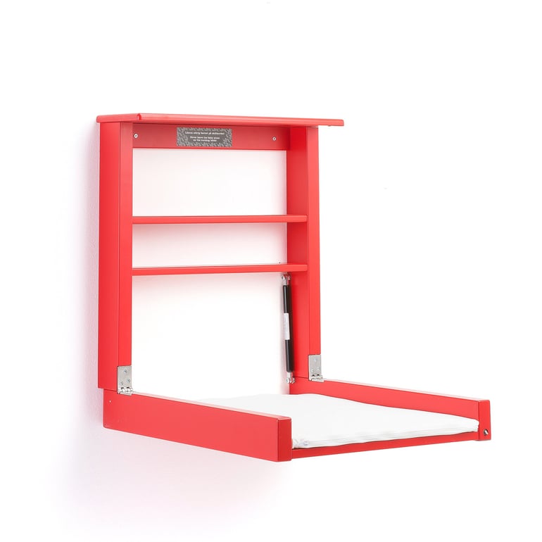Wall-mounted changing table ROBUST, red | AJ Products UK