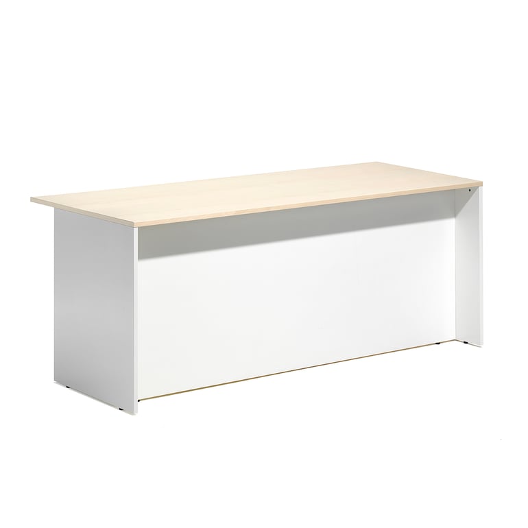 Receptionsdisk OPEN, underdel till rak sektion, 1800 mm, vit, björk ...