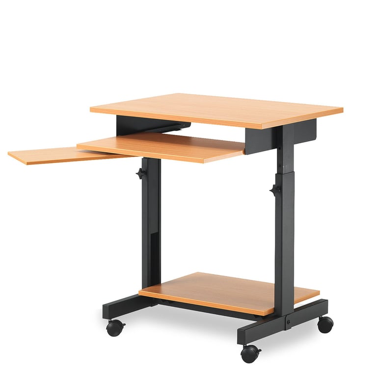 Databord LOGIC, 700x500x700-820 mm, bokmelamin, svart stativ | AJ Produkter