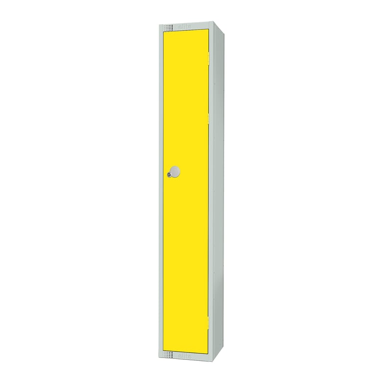 Elite locker, 1 door, 1800x300x450 mm, yellow | AJ Products UK