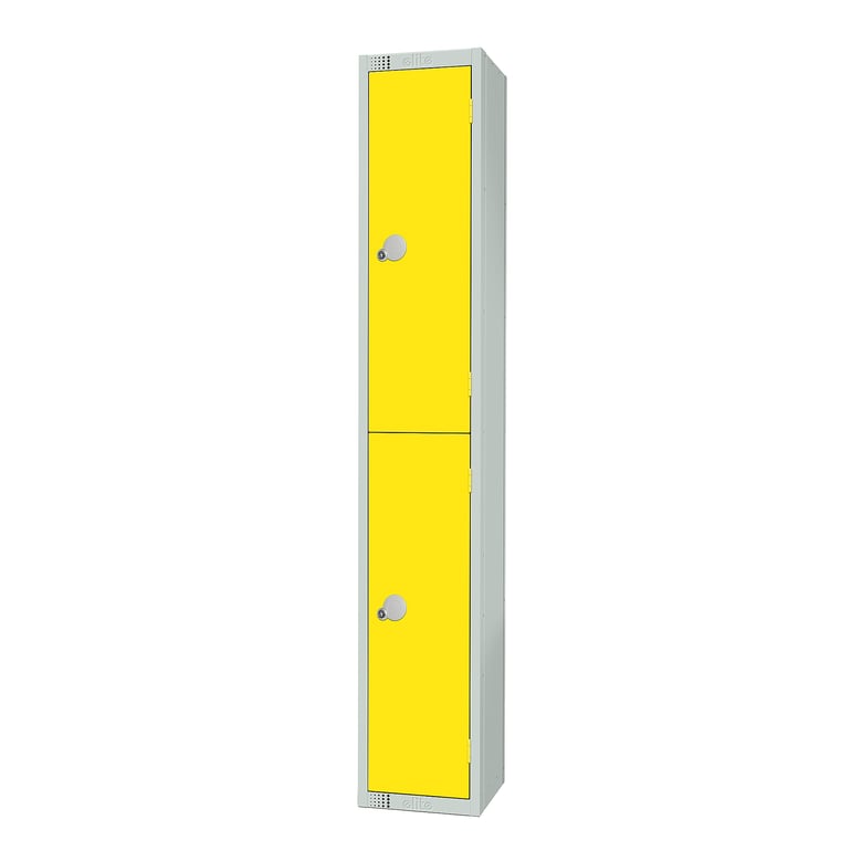 Elite locker, 2 door, 1800x300x450 mm, yellow | AJ Products UK