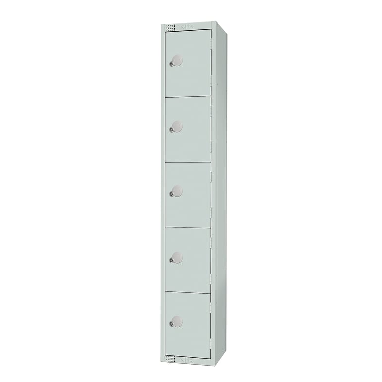 Elite locker, 5 door, 1800x300x450 mm, grey | AJ Products UK