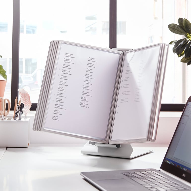 Table rack, A4 portrait, max. 10 panels, grey | AJ Products UK