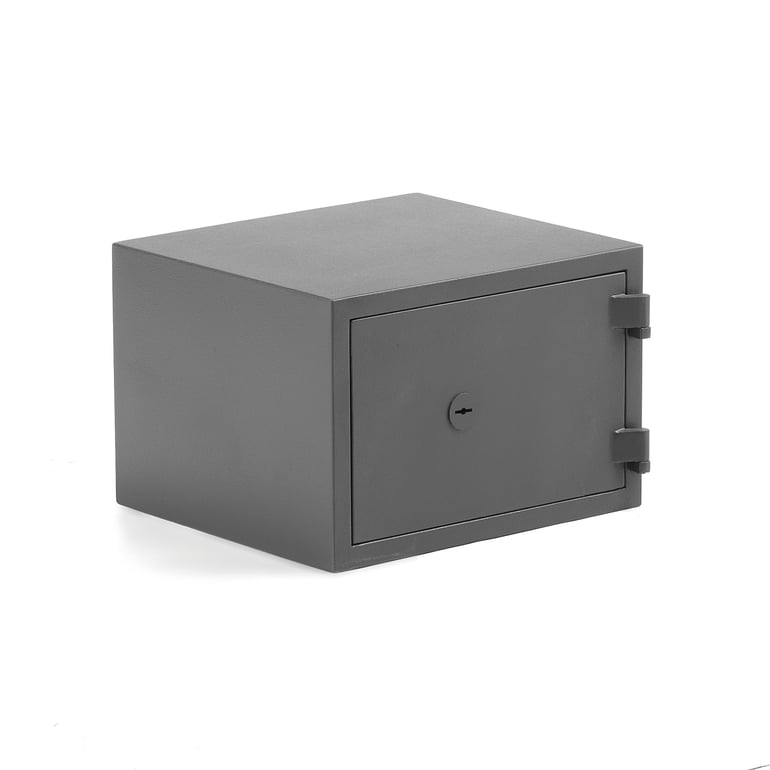 Safe SILVER, key lock, 300x445x390 mm, 21 L | AJ Products UK