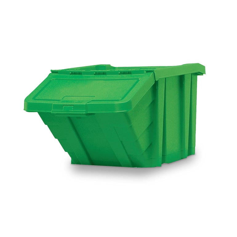 Recycling box system, 345x400x635 mm, green | AJ Products UK