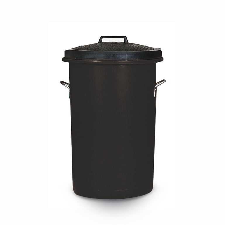 Heavy duty coloured dustbin, Ø 476x673 mm, 99 L, black | AJ Products IE