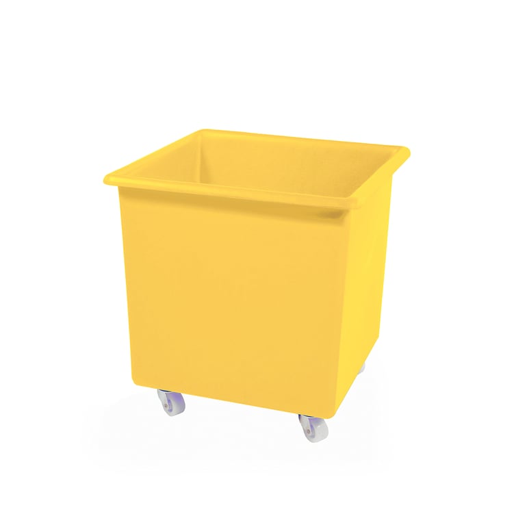 Mobile container truck, 480x460x460 mm, 72 L, yellow | AJ Products UK