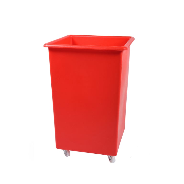Mobile container truck, 730x460x460 mm, 118 L, red | AJ Products UK