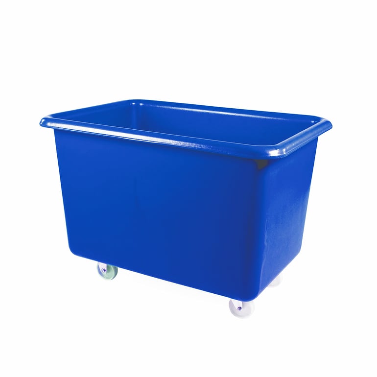 Mobile container truck, 735x1010x685 mm, 320 L, blue | AJ Products UK