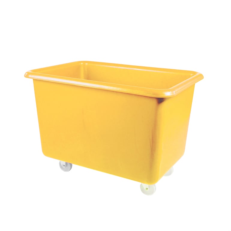 Mobile container truck, 735x1010x685 mm, 320 L, yellow | AJ Products UK