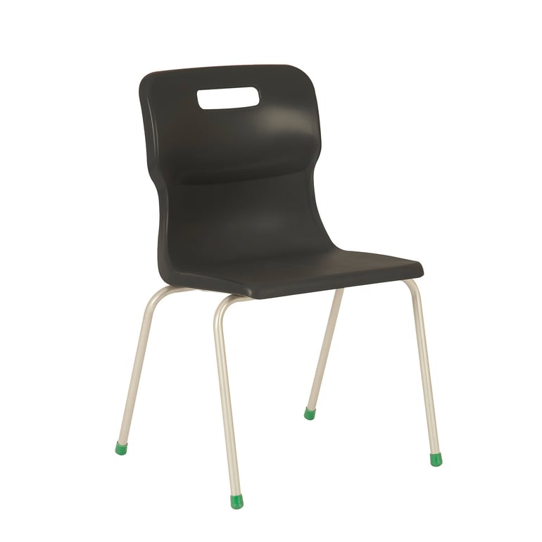 4 leg plastic school chair, H 430 mm, black | AJ Products IE