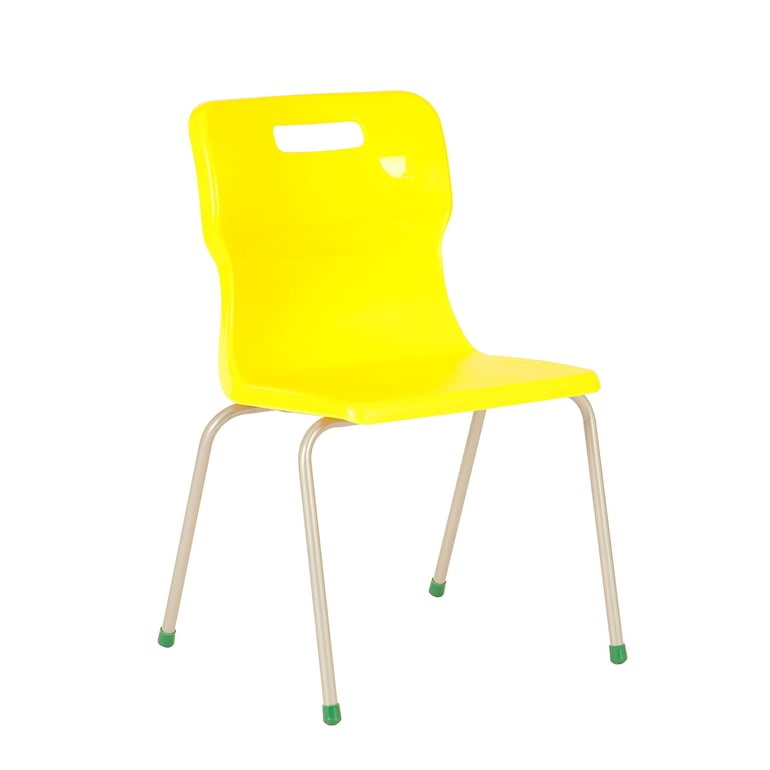 4 leg plastic school chair, H 460 mm, yellow | AJ Products IE