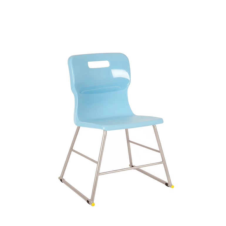 High classroom chair, H 445 mm, sky blue | AJ Products
