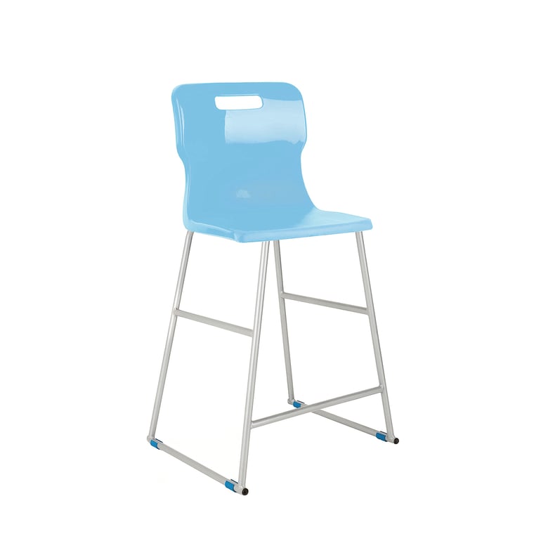 High classroom chair, H 685 mm, sky blue | AJ Products IE