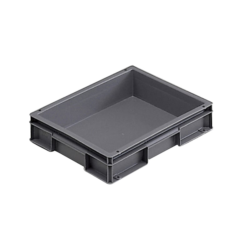 Euro box, solid, 400x300x74 mm, 6 L, grey | AJ Products UK