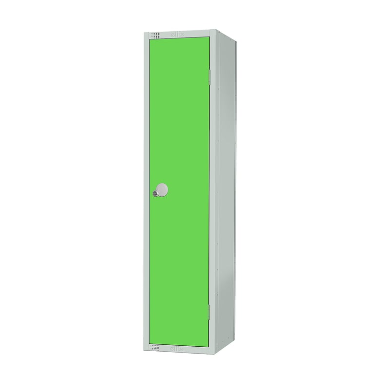 Primary school locker, 1 door, 1370x300x450 mm, green | AJ Products IE