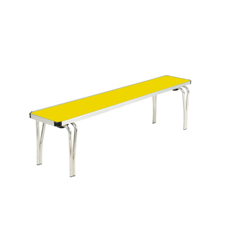 Stacking bench CONTOUR, 1520x254x432 mm, yellow | AJ Products UK