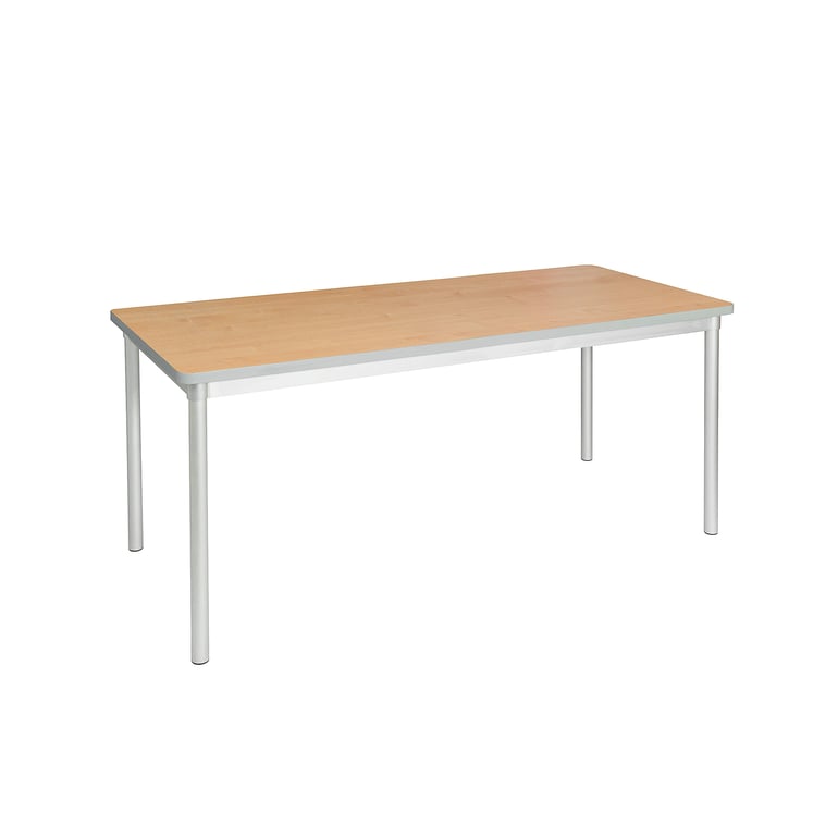 School dining table ENVIRO, 1800x750x710 mm, beech, silver | AJ Products UK