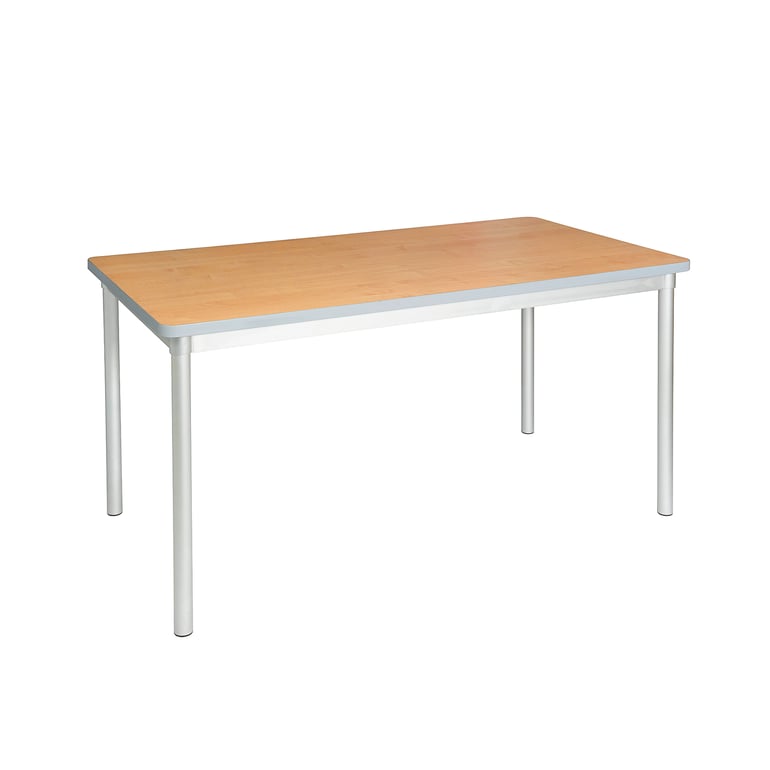 School dining table ENVIRO, 1400x750x710 mm, beech, silver | AJ Products UK