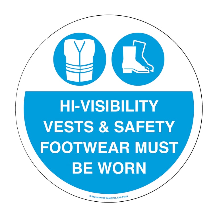 Graphic floor sign, Hi-vis…must be worn | AJ Products IE