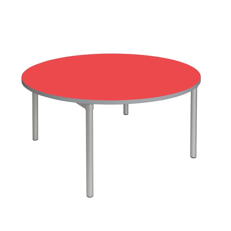 Early years round table ENVIRO, Ø 1200x590 mm, red, silver | AJ Products UK
