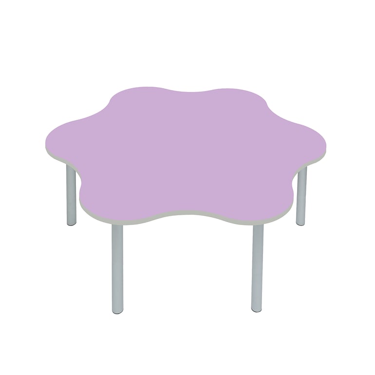 Early years daisy table ENVIRO, Ø 1200x530 mm, lilac, silver | AJ ...