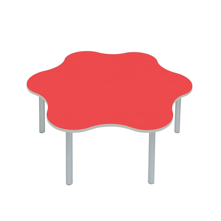 Early years daisy table ENVIRO, Ø 1200x530 mm, red, silver | AJ Products UK