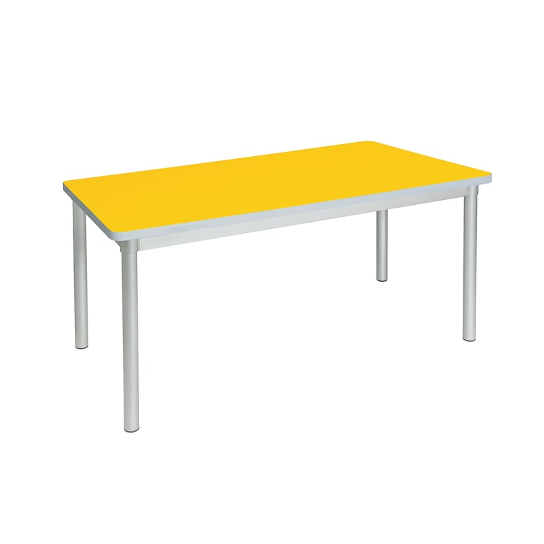 Early years table ENVIRO, 1200x600x590 mm, yellow, silver | AJ Products IE