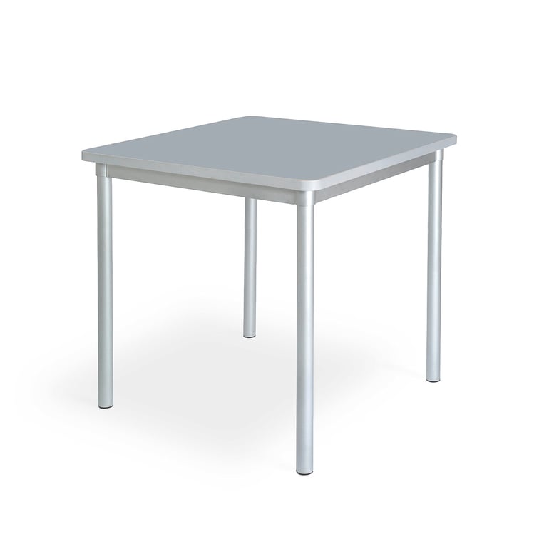 Square Classroom Table Enviro 750x750x590 Mm Dark Grey Silver Aj Products Uk