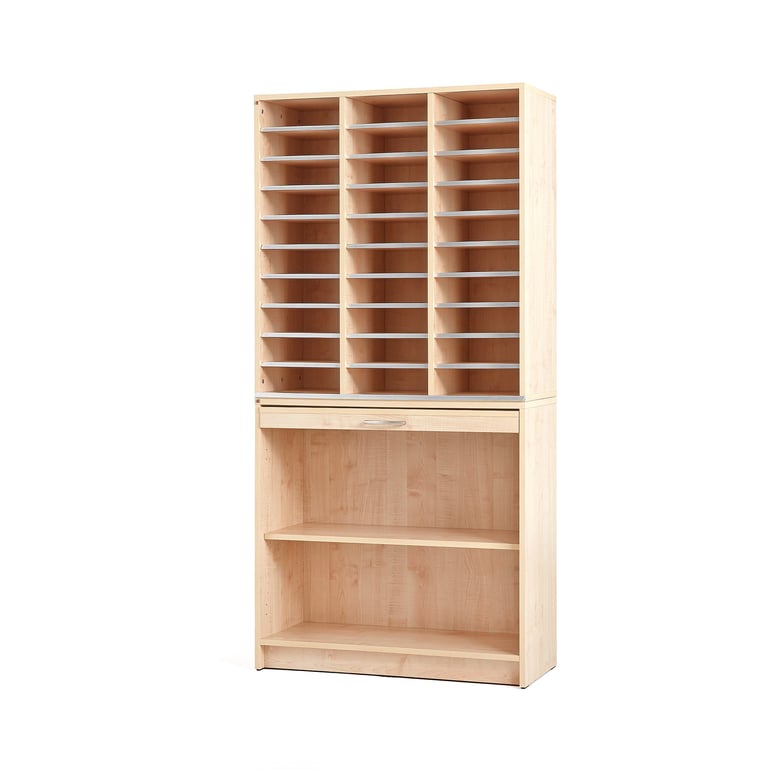 Complete mail sorting system MESSENGER, with open storage, birch | AJ ...
