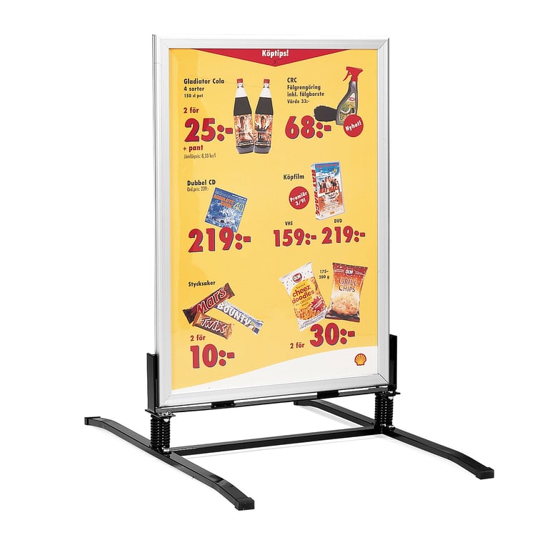 Swing sign stand, 700x1000 mm, aluminium | AJ Products