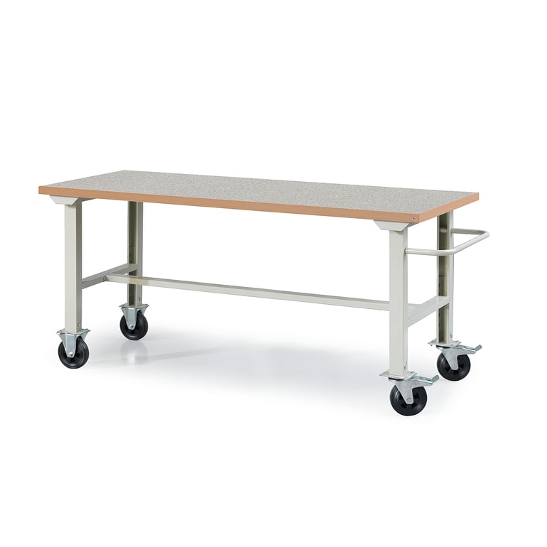 Dielenský stôl Solid s kolieskami, 2000x800 mm, vinyl | AJ Produkty