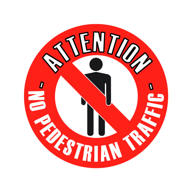 Graphic floor sign, No pedestrian traffic | AJ Products UK