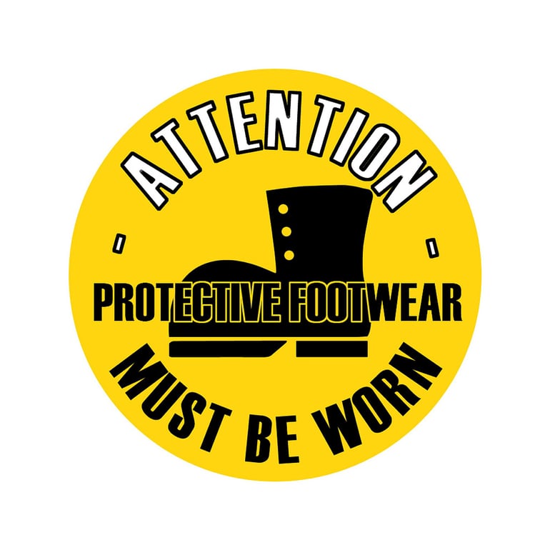 Graphic floor sign, Protective footwear | AJ Products UK