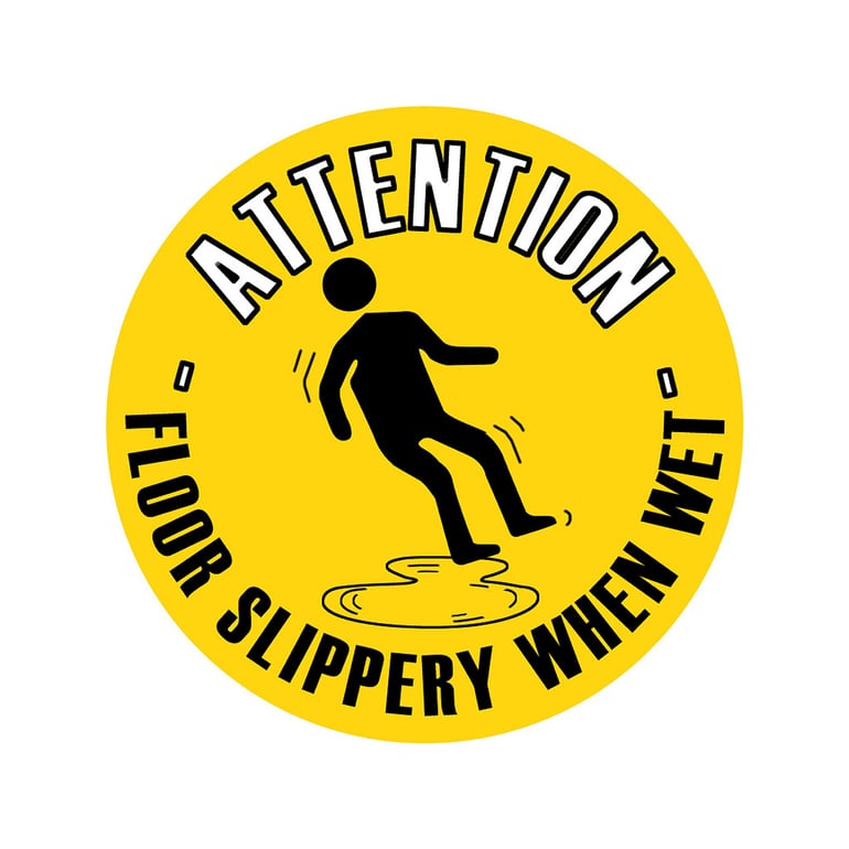 Graphic floor sign, Floor slippery | AJ Products UK