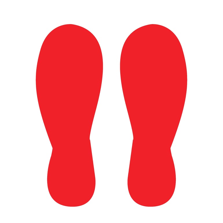 Feet floor signals, 10-pack, red | AJ Products UK