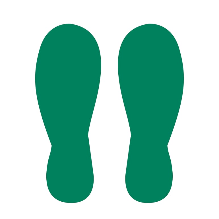 Feet floor signals, 10-pack, green | AJ Products UK