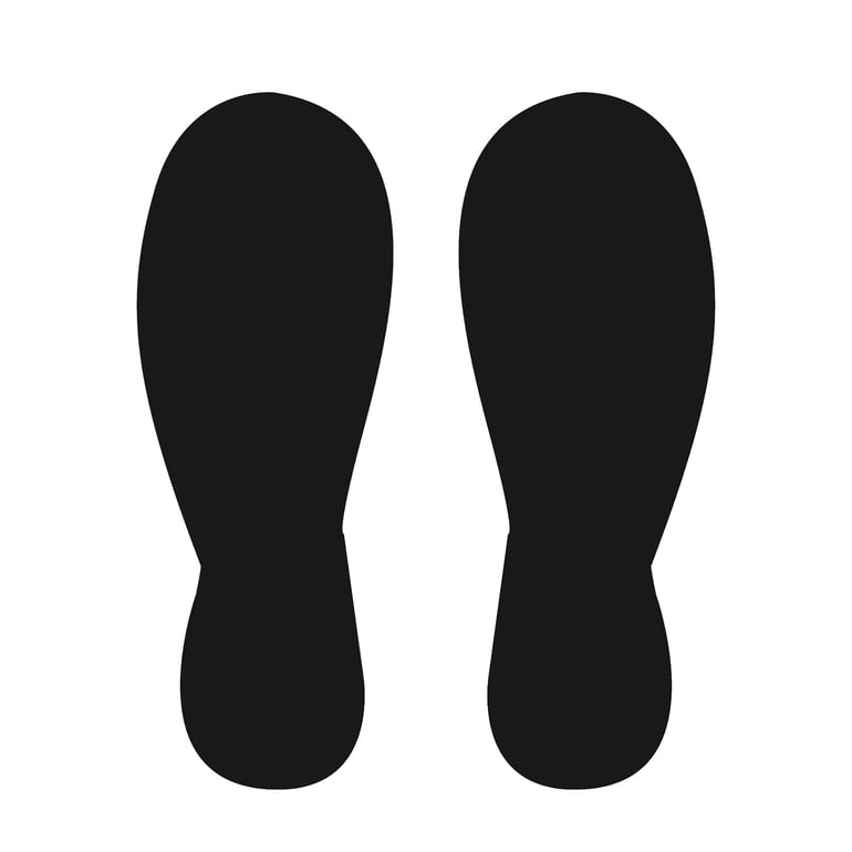 Feet floor signals, 10-pack, black | AJ Products UK
