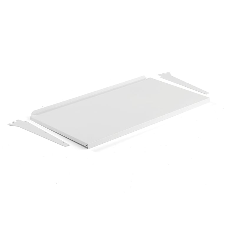 Hylle til butikkhylle SHOP, inkl. hylleknekter, B900 D400 mm, hvit | AJ ...