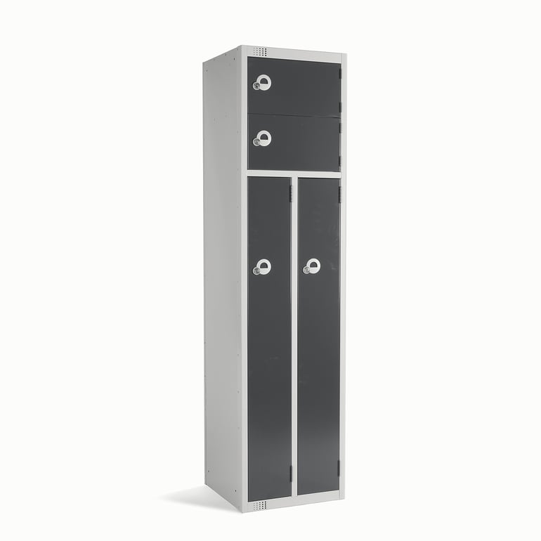 2 person locker, 1800x450x450 mm, dark grey | AJ Products UK