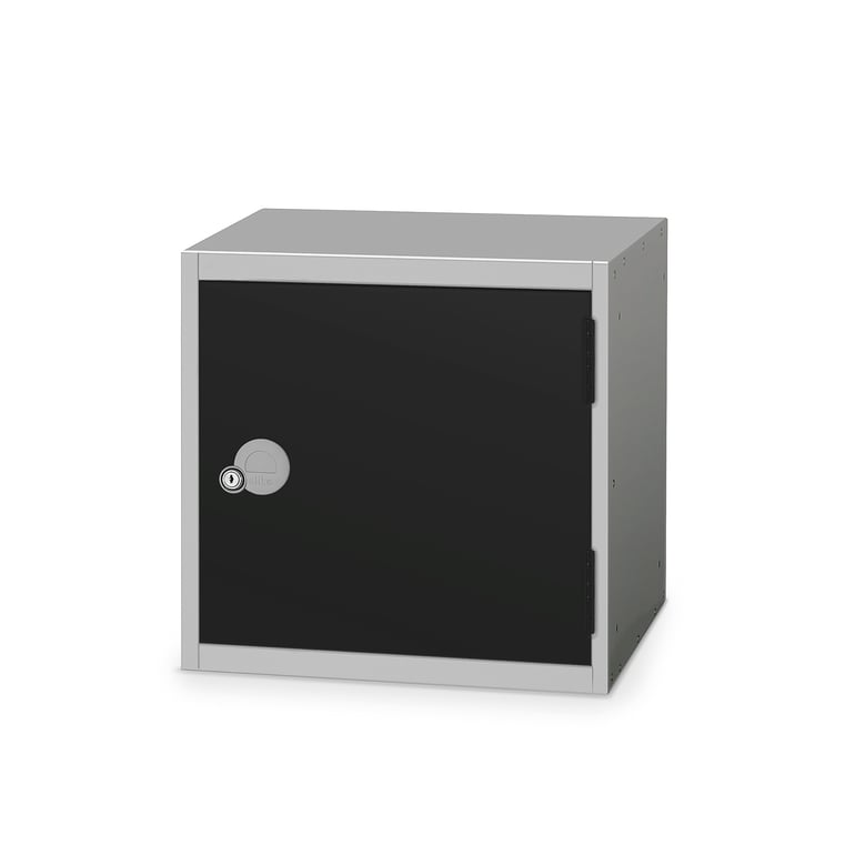 Cube locker, 450x450x450 mm, black | AJ Products UK